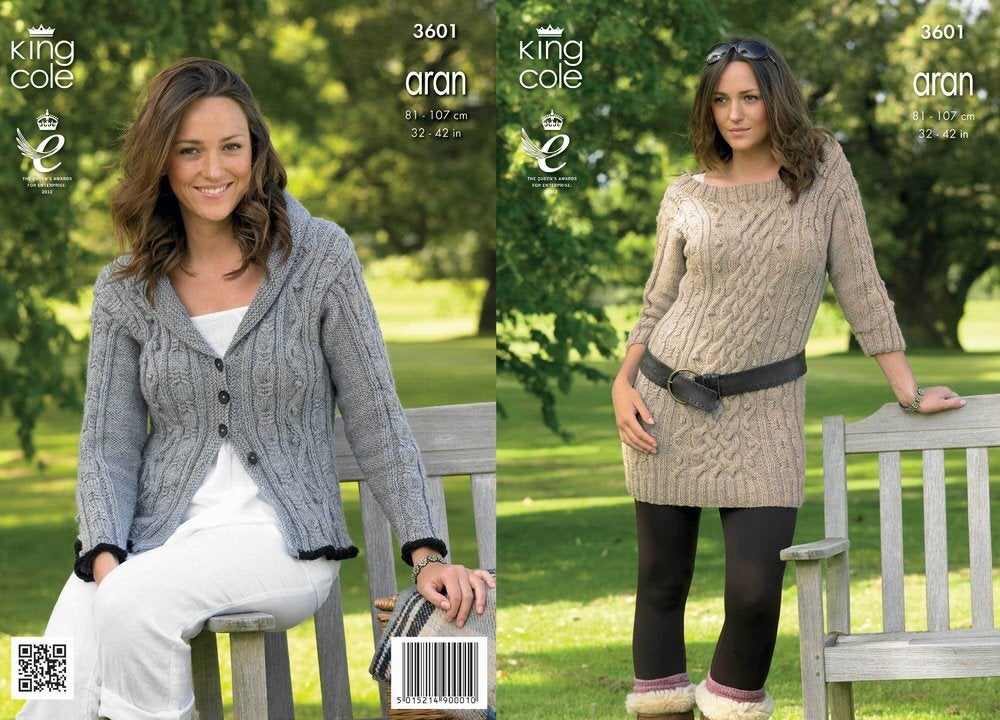 King Cole Tunic and Cardigan Knitting Pattern Leaflet 3601 | Sew Crafty