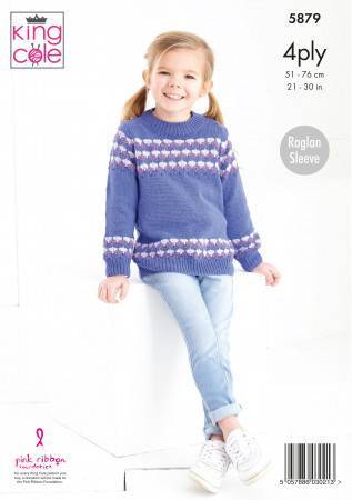 King Cole Sweater and Cardigan Knitting Pattern Leaflet 5879 | Sew Crafty